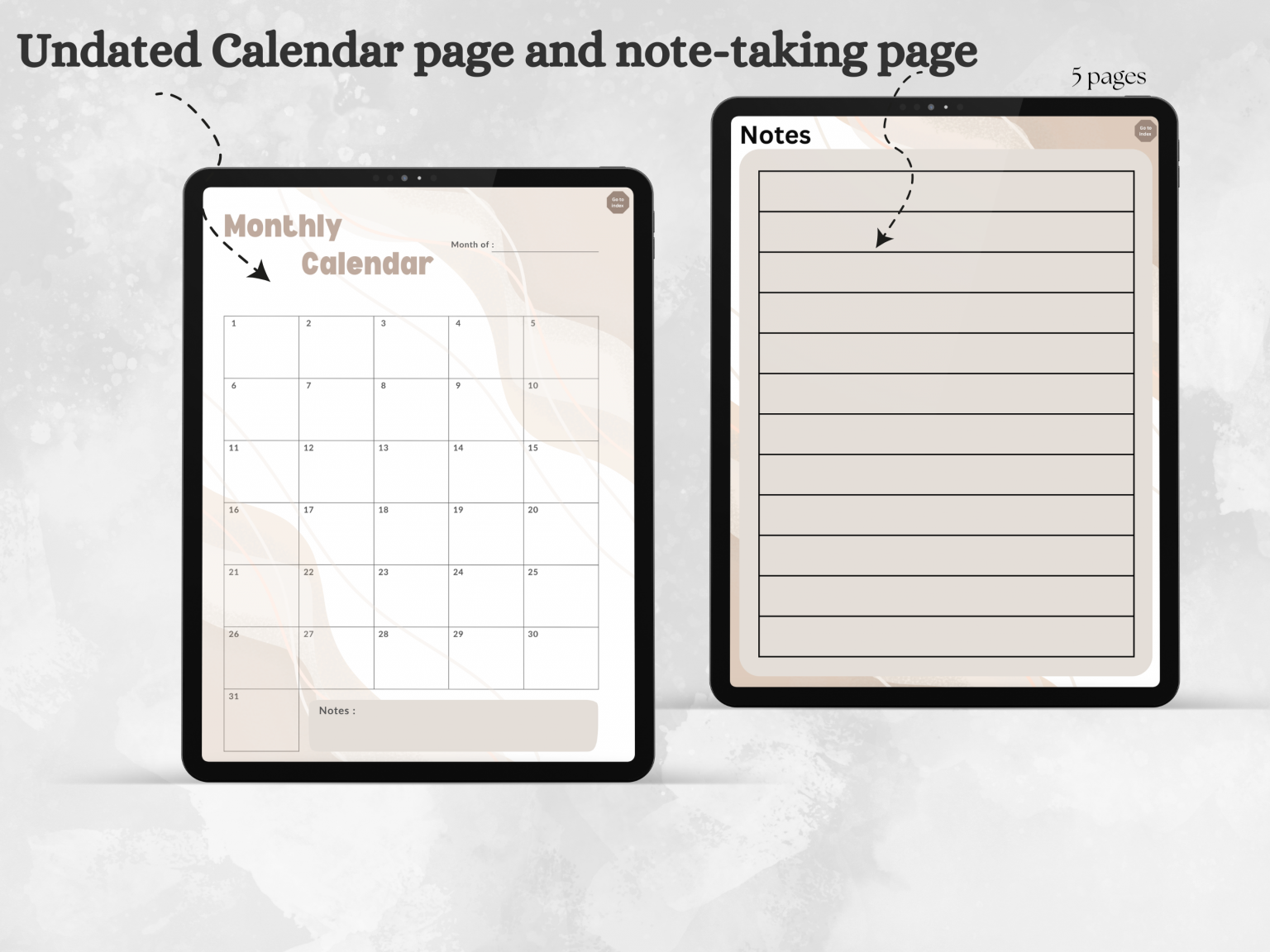 Student Digital Planner, Undated Calendar, Study Schedule, Academic ...