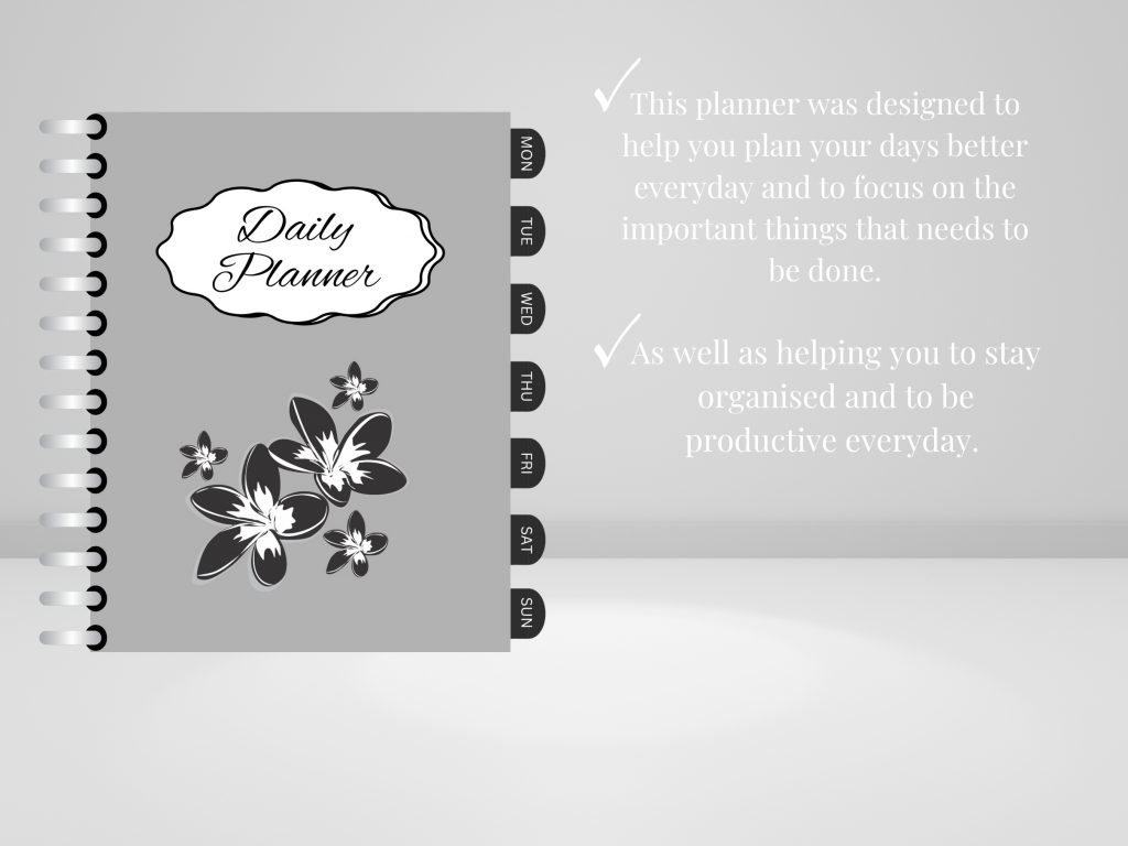 Digital Daily Planner – with Hyperlinked tabs, Grey – YourDigPlannersByJE