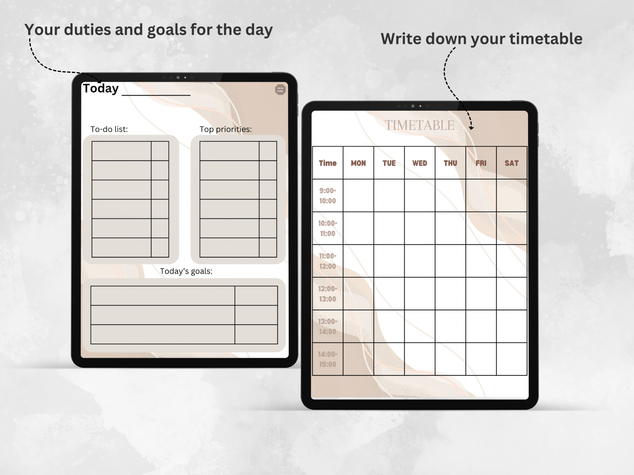 Student Digital Planner, Undated Calendar, Study Schedule, Academic ...
