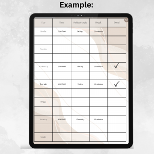 Student Digital Planner, Undated Calendar, Study Schedule, Academic ...