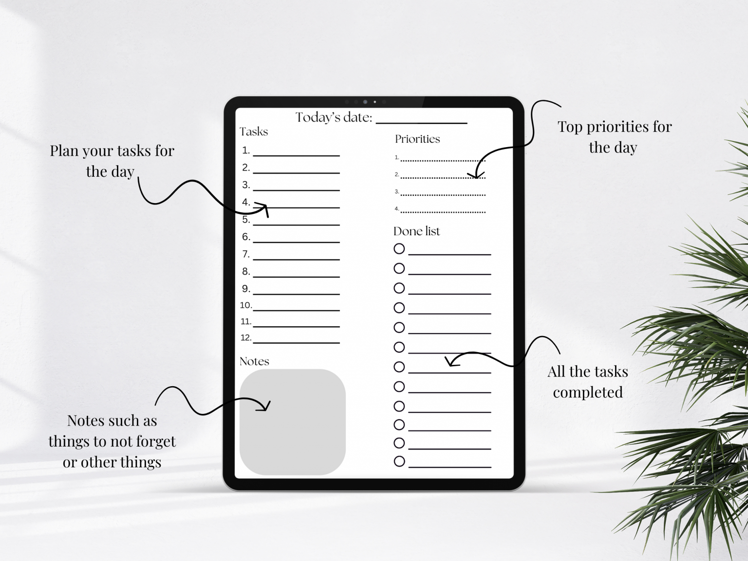 Simple Digital Daily Task Planner, Daily Planner, Task Planner ...