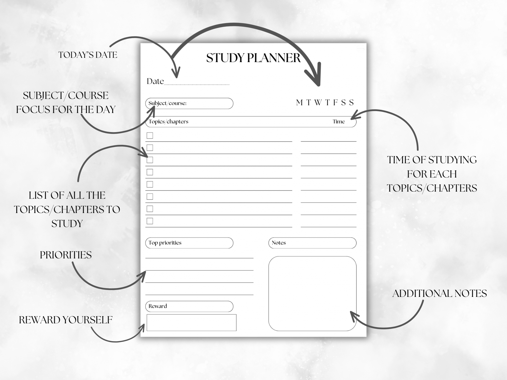 Minimalist Study Planner – Digital and Printable – YourDigPlannersByJE