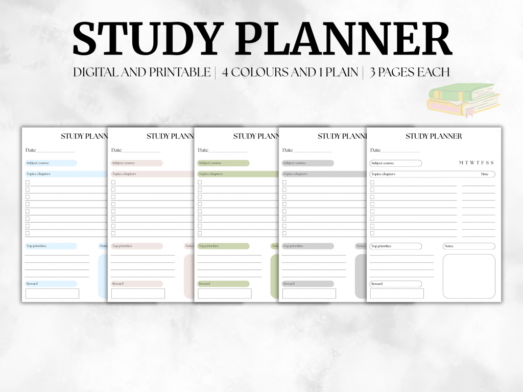 Minimalist Study Planner – Digital and Printable – YourDigPlannersByJE