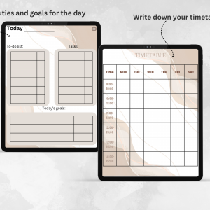 Student Digital Planner, Undated Calendar, Study Schedule, Academic ...