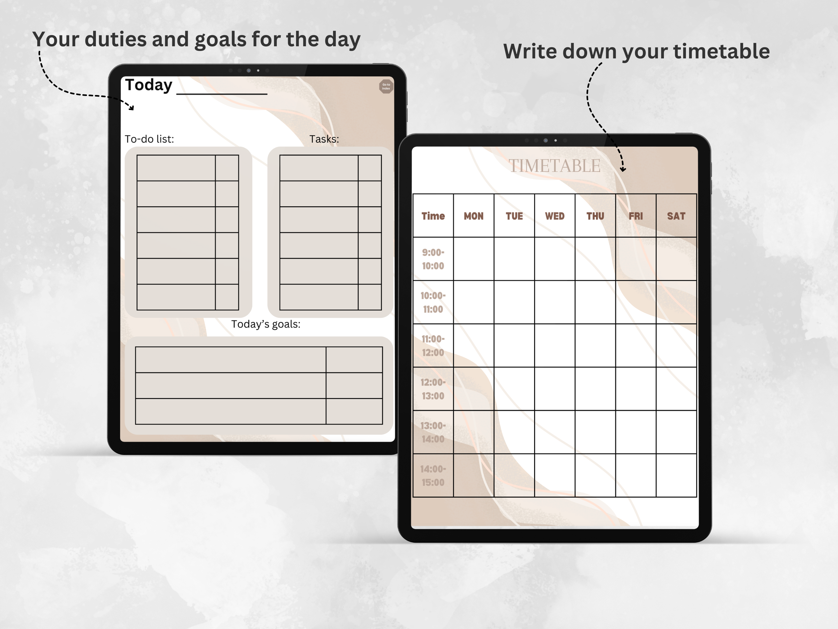 Student Digital Planner, Undated Calendar, Study Schedule, Academic ...